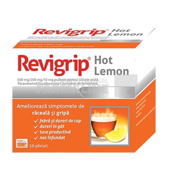 Revigrip Hot Lemon-pulb.pt.sol.orala-plic x 10 -Warafton
